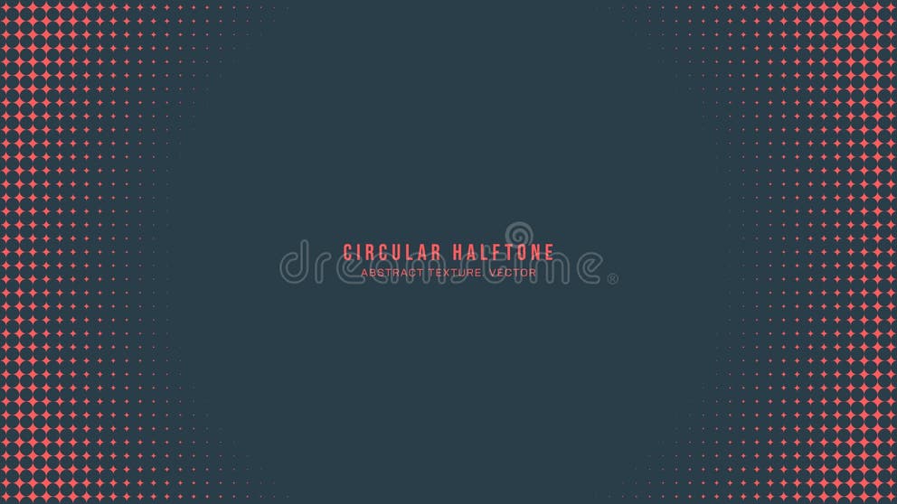 Circular Halftone Pattern Faded Round Frame Vector Red Black Abstract ...