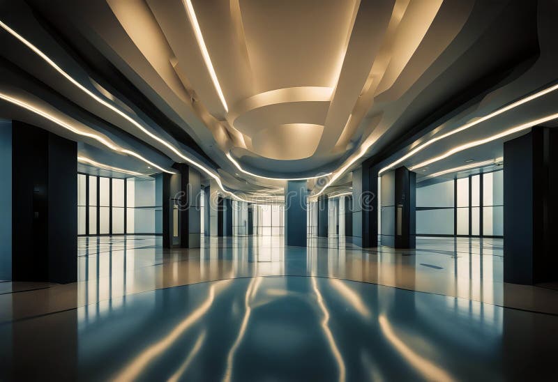 Circular Hallway with Sky Stock Photo Stock Illustration - Illustration ...