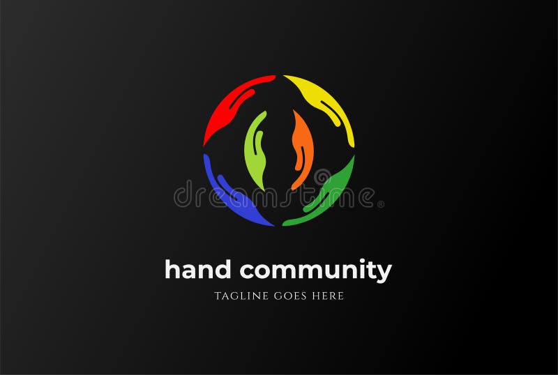 Circular Hand for Community Unity Charity Foundation Logo Stock Vector ...