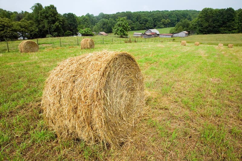 A Circular Haystack and Farm on Blue Ridge Highway in North Carolina ...