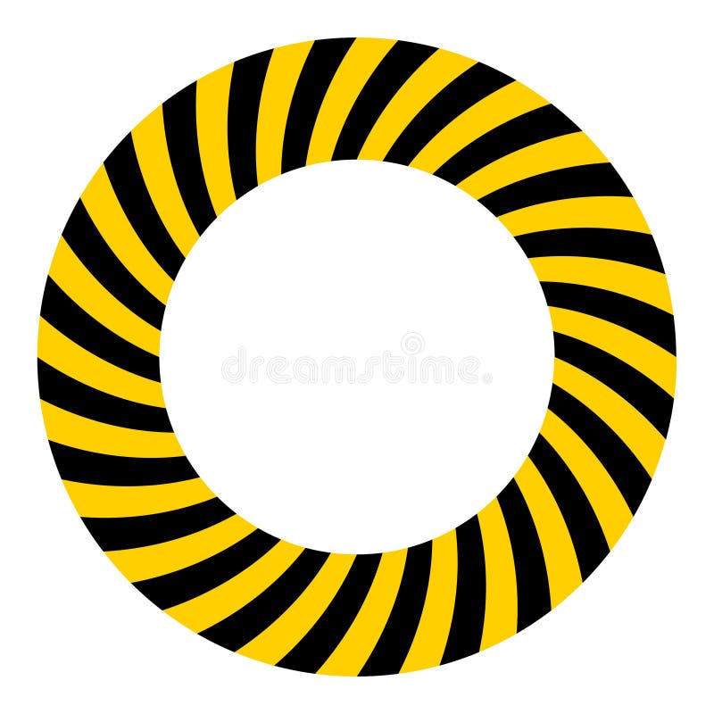 Circular Hazard Warning Tape Pattern, Yellow and Black Stripes Stock ...