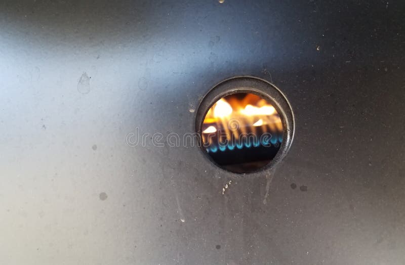 Circular Hole with Hot Flames and Metal Covering Stock Photo - Image of ...