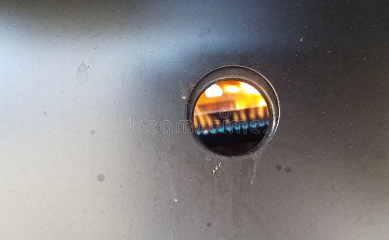 Circular Hole with Hot Flames and Metal Covering Stock Image - Image of ...