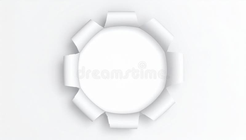 Circular Hole in White Paper Background Stock Illustration ...