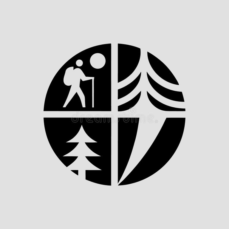 Circular Icon Divided into Four Sections. Top Left Quadrant Features a ...