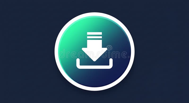 Circular Icon Features a Download Symbol with a White Arrow Pointing ...
