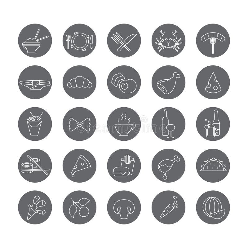 Circular icons with food. stock vector. Illustration of japanese - 83432334