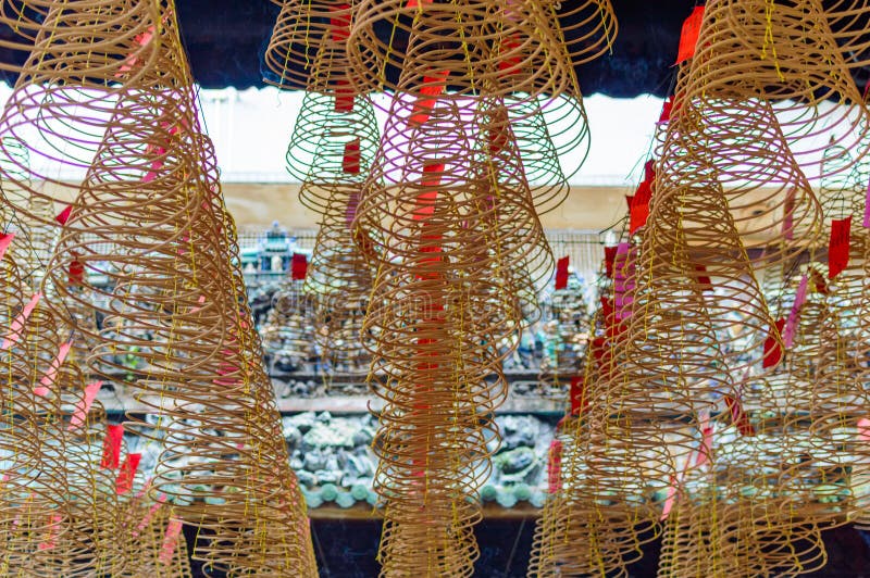 Circular Incenses in Chinese Temple Stock Image - Image of aroma ...