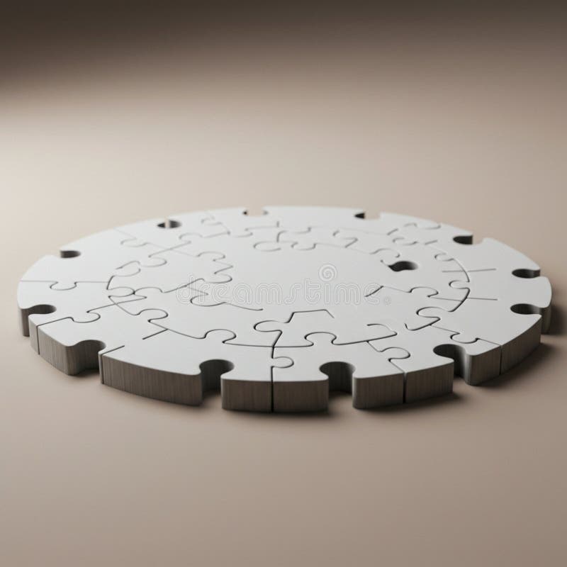 A Circular, Incomplete Puzzle Composed of Interlocking Pieces is ...