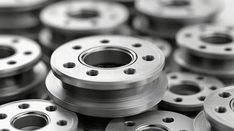 Circular Industrial Steel Elements with a Delicate Texture, Presented ...