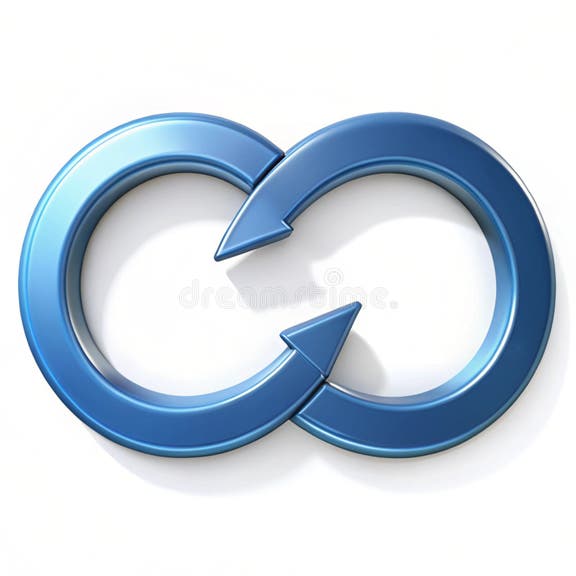 Circular Infinity Loop with Arrows Stock Illustration - Illustration of ...