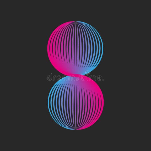 Circular Infinity Pattern Logo from a Two Circles Grid Thin Lines ...