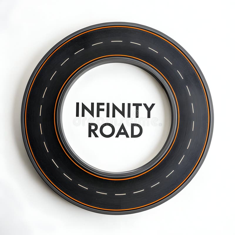 Circular Infinity Road 3D Illustration on White Background Stock ...