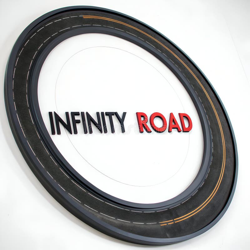 Circular Infinity Road 3D Illustration on White Background Stock ...