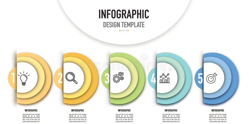 Circular Paper Origami Infographic for Business Presentation Stock ...