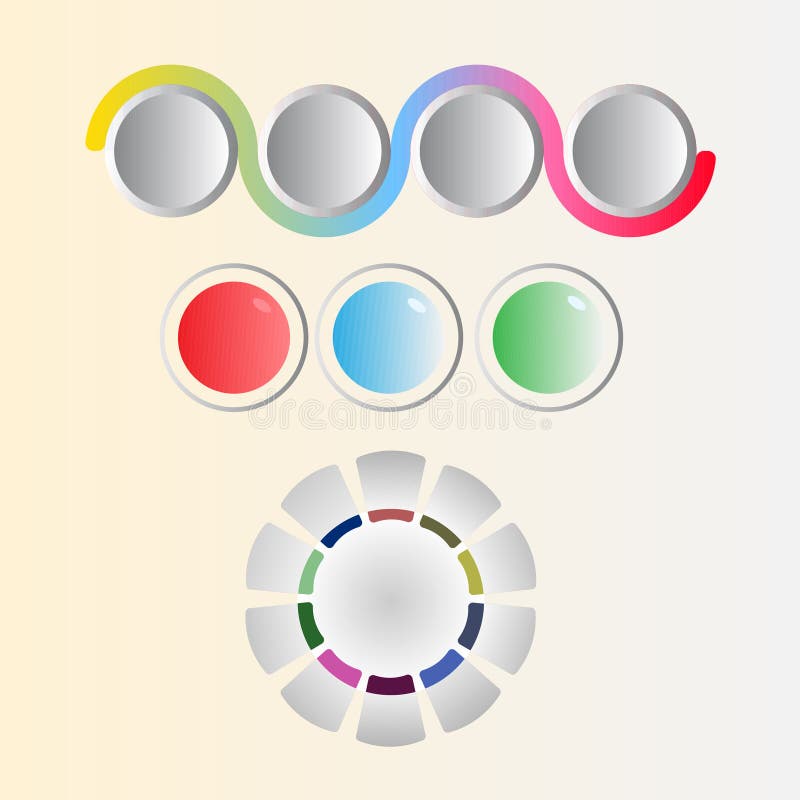 Circular Infographic Chart Vector Set Stock Illustration - Illustration ...