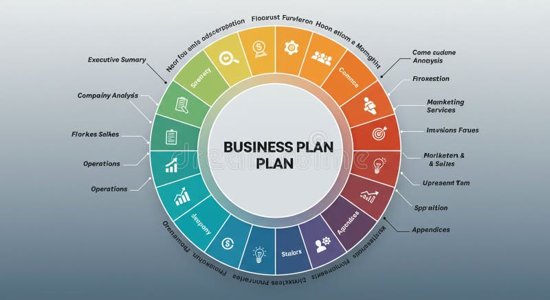 Circular Infographic with Concentric Design, Featuring a Central Circle Labeled Stock ...