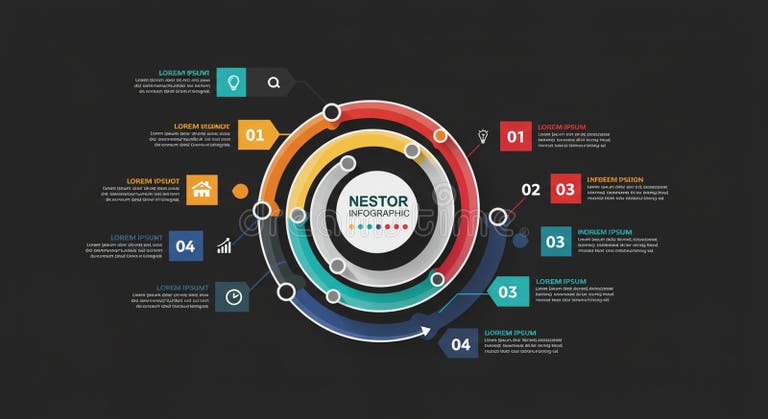 Circular Infographic with Concentric, Multicolored Rings Labeled from ...