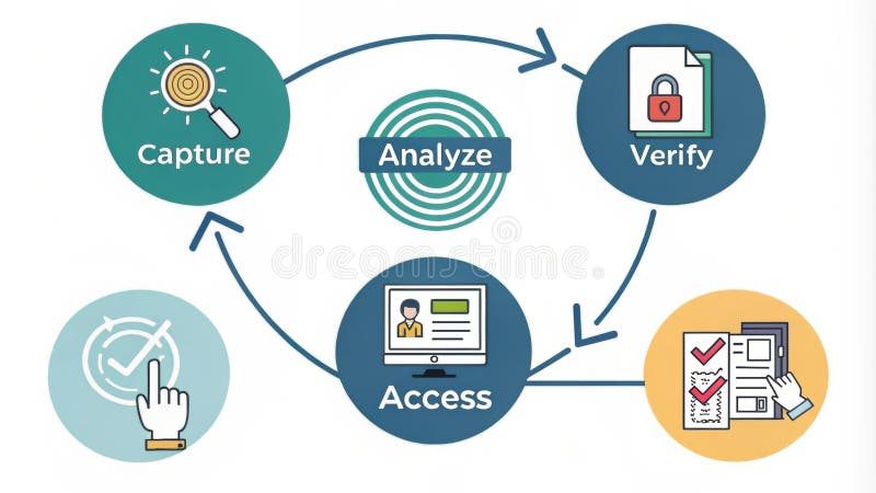 Circular Infographic Depicting a Five Step Process Flow Stock ...