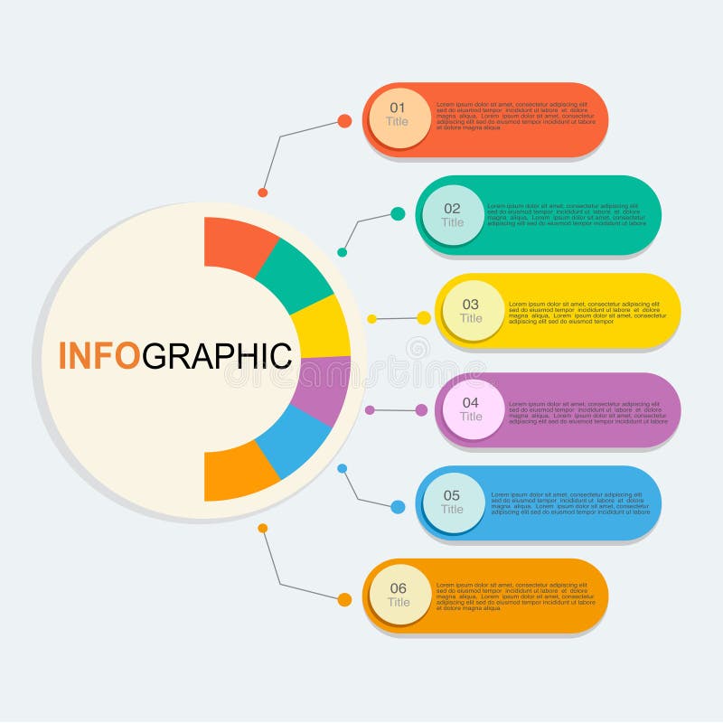 Circular Infographic Design for Six Option Data Steps, Process Diagram ...