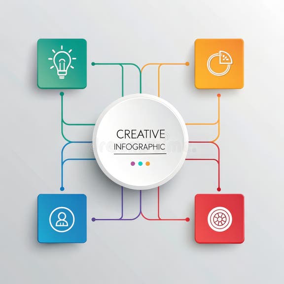 Circular Infographic Design 5 Square Icons, Business Concept, White ...