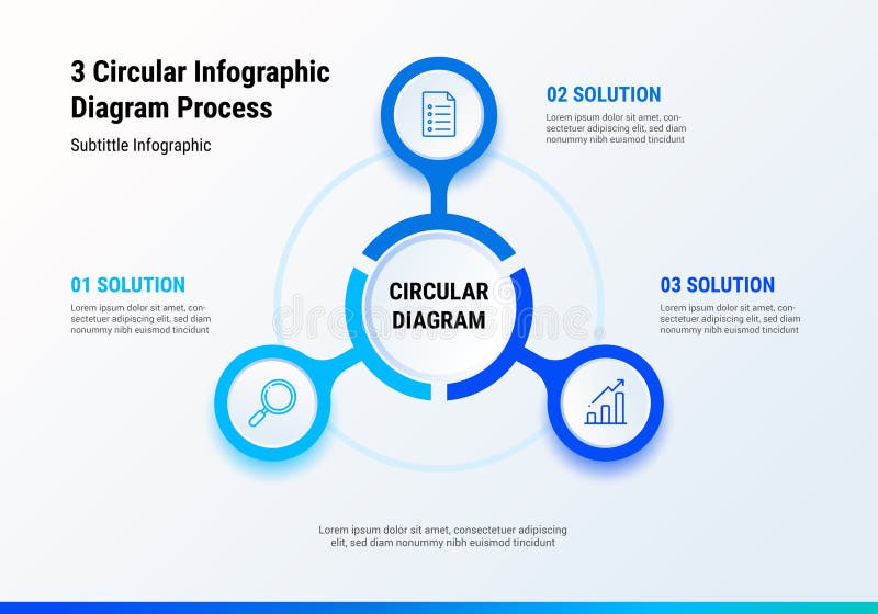 3 Circular Infographic Diagram Process Flowchart Template Stock Vector ...