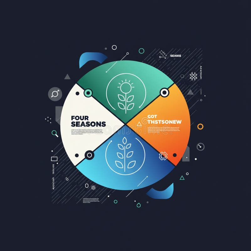 Circular Infographic Divided into Four Quadrants, Each Representing a ...