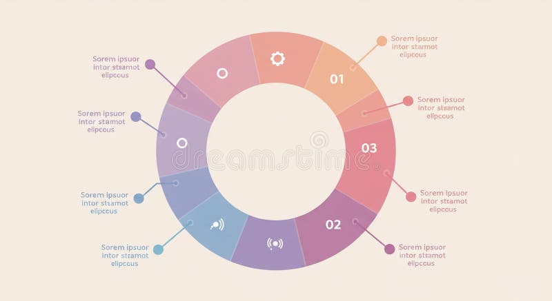 Circular Infographic with a Donut Chart Divided into Three Segments ...