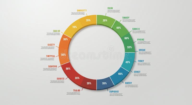 Circular Infographic Featuring a Multi-colored Doughnut Chart. the ...