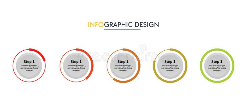 Circular Infographic with Five Sections Stock Illustration ...