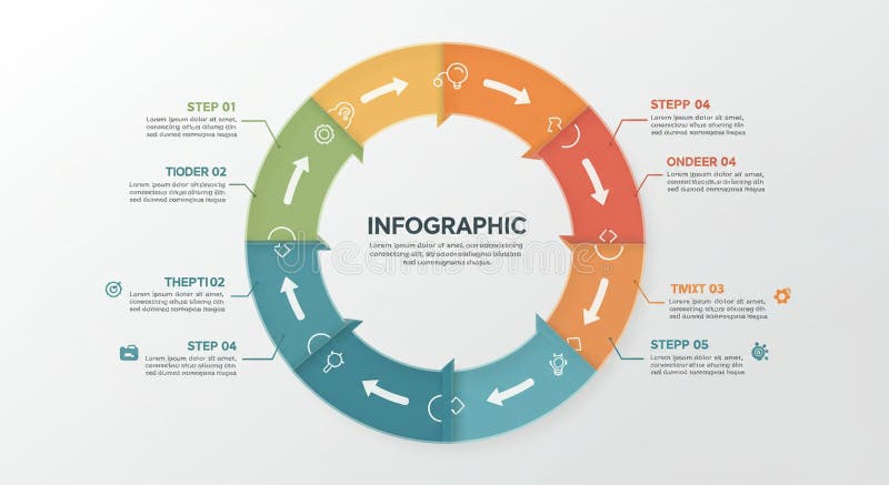 Circular Infographic with Five Segments in a Clockwise Arrangement ...