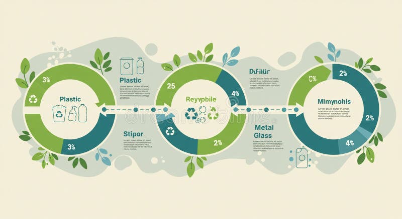 Circular Infographic with Interconnected Segments Highlighting Recycle ...