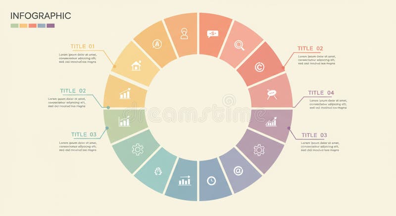 Circular Infographic with a Segmented Ring, Divided into Multiple ...
