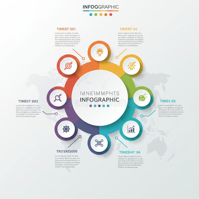 Circular Infographic with Seven Colored Sections, Each Featuring an ...
