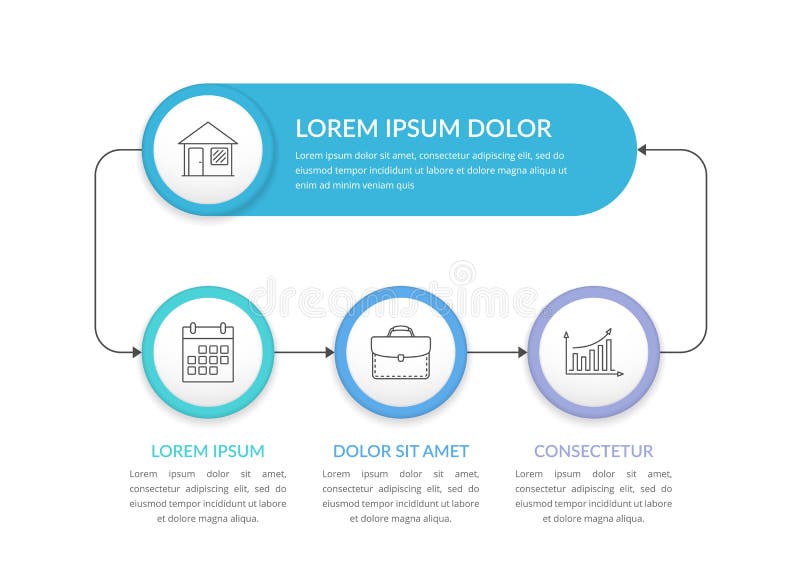 Infographic Template with 3 Elements Stock Vector - Illustration of ...