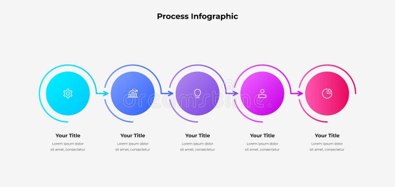 Circular Infographic with Vibrant Colors Representing Sequential Five ...