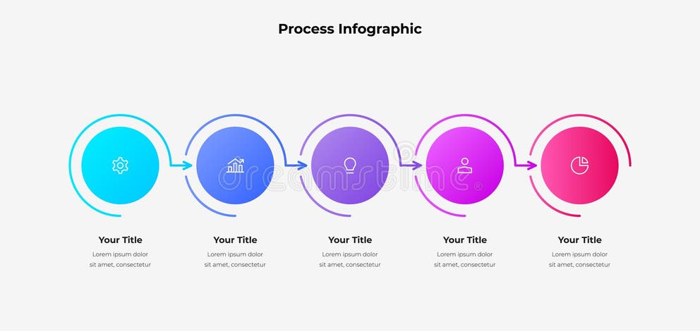 Circular Infographic with Vibrant Colors Representing Sequential Five ...