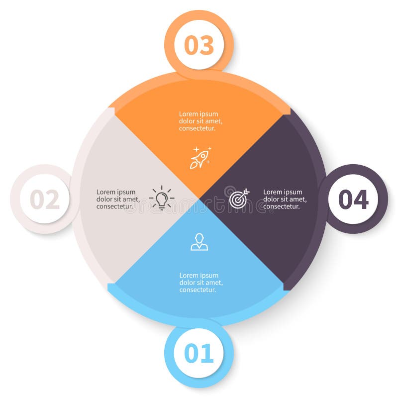 Circular Infographics with Number Options. Stock Vector - Illustration ...