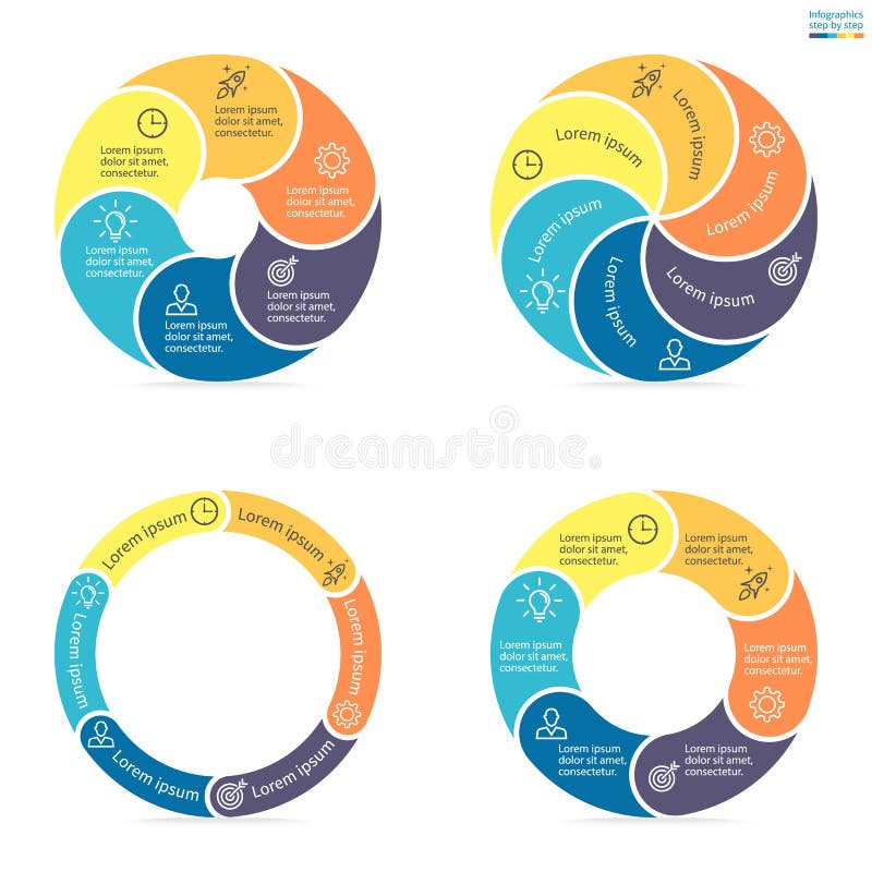 Circular Infographics with Rounded Colored Sections. Stock Vector ...
