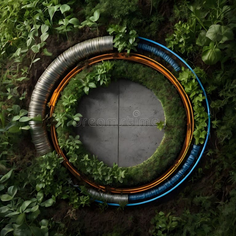 A Circular Interface Blending Natural Moss and Vibrant Plant Life with ...