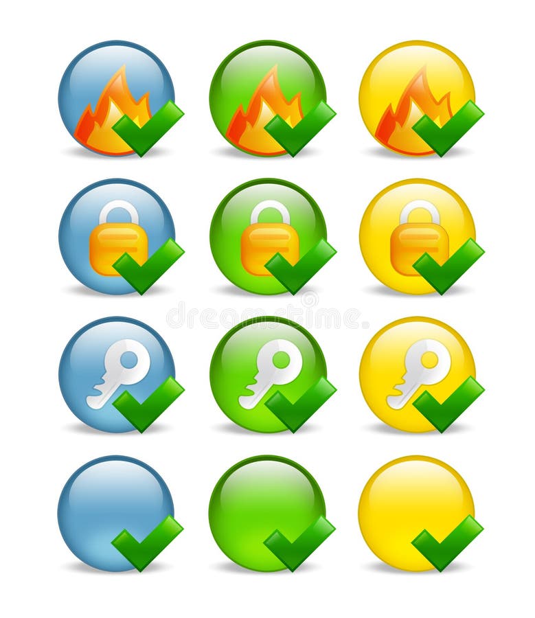 Circular Internet Security Icon Set Stock Illustration - Illustration ...