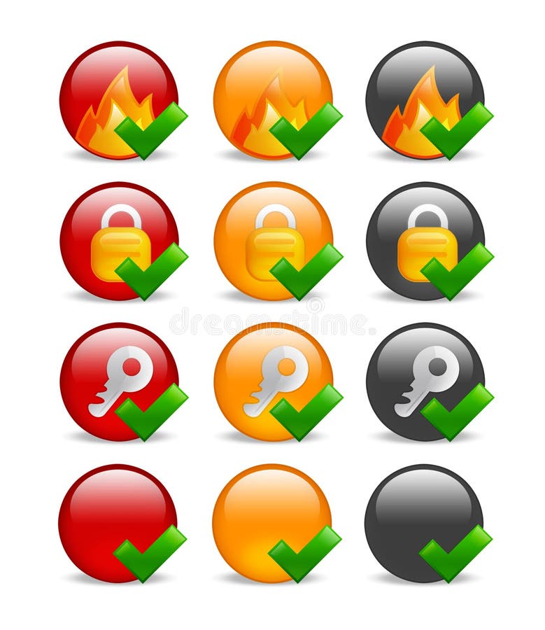 Circular Internet Security Icon Set Stock Illustration - Illustration ...