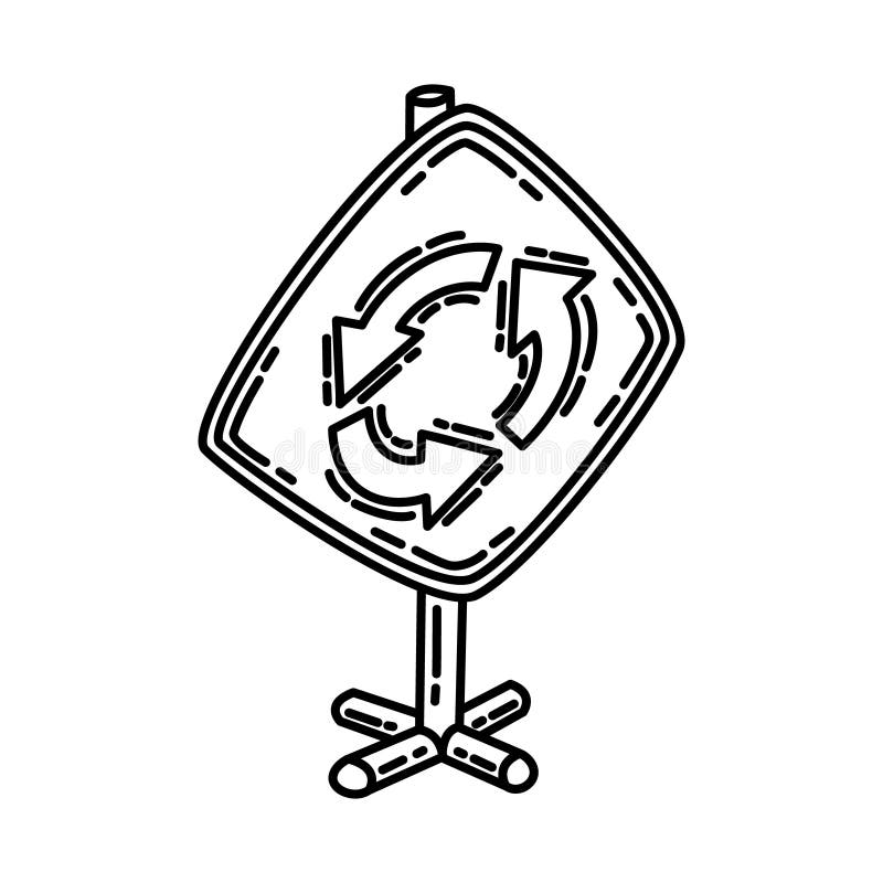 Circular Intersection Icon. Doodle Hand Drawn or Outline Icon Style ...