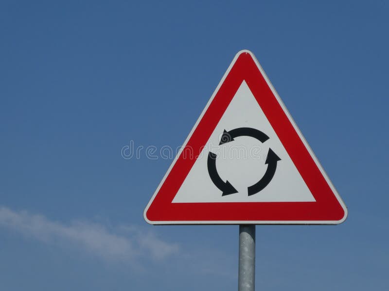 Circular Intersection Warning Traffic Road Sign Roundabout Stock Image ...