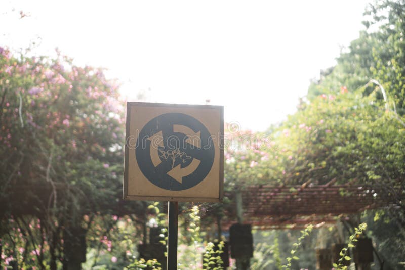 Circular Intersection Warning Traffic Road Sign Roundabout Stock Image ...