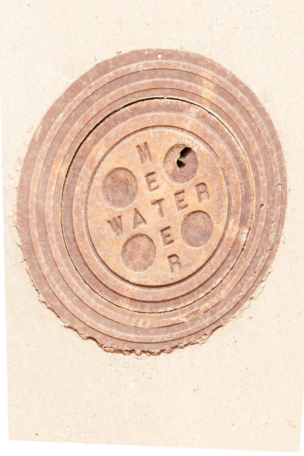 Circular Iron Utility Cover Plate in Pavement. Stock Photo - Image of ...