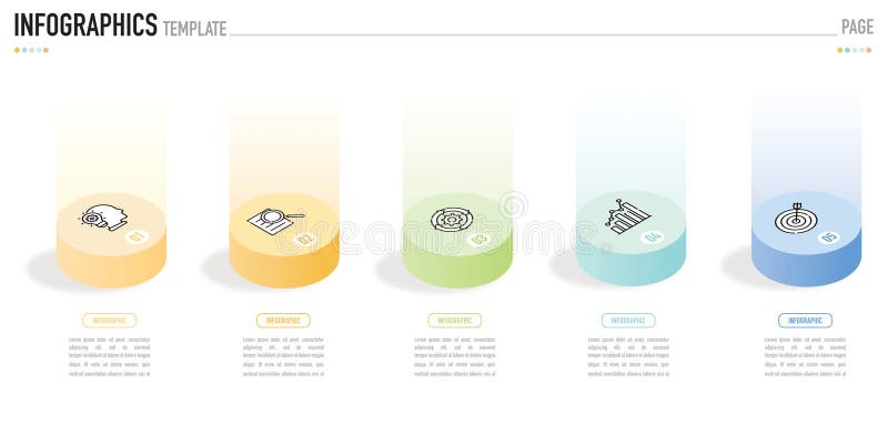 Circular Isometric Infographic for Business Presentation Stock ...