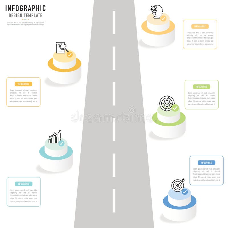 Circular Isometric Roadmap Infographic for Business Presentation Stock ...