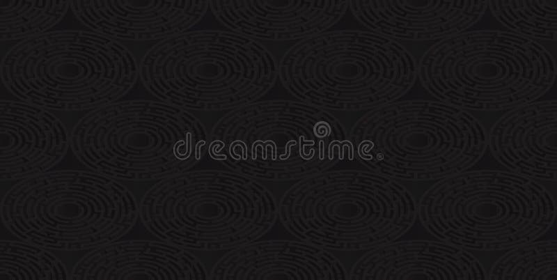 Circular Isometric Seamless Pattern of Colored Labyrinth, Flat Stock ...