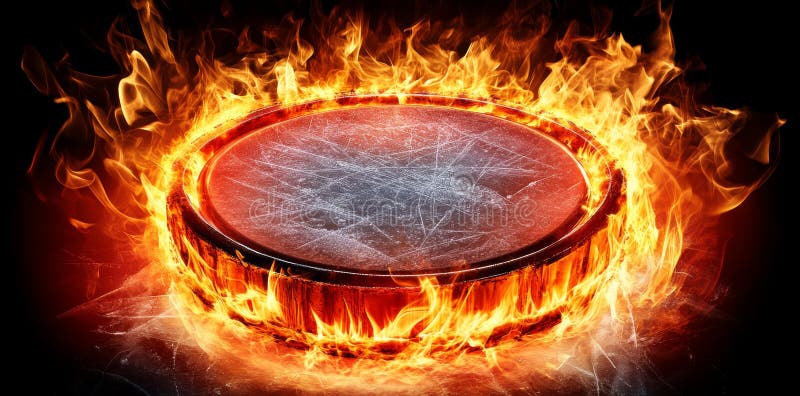 A Circular Item Rests on a Surface Engulfed in Flames, with Fire ...